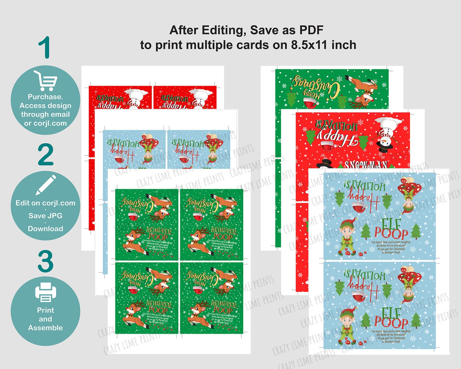 EDITABLE Reindeer Poop Elf Poop & Snowman Poop Treat Bag | Etsy