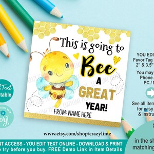 Editable Back to School Gift Tag Editable Template. Going to - Etsy