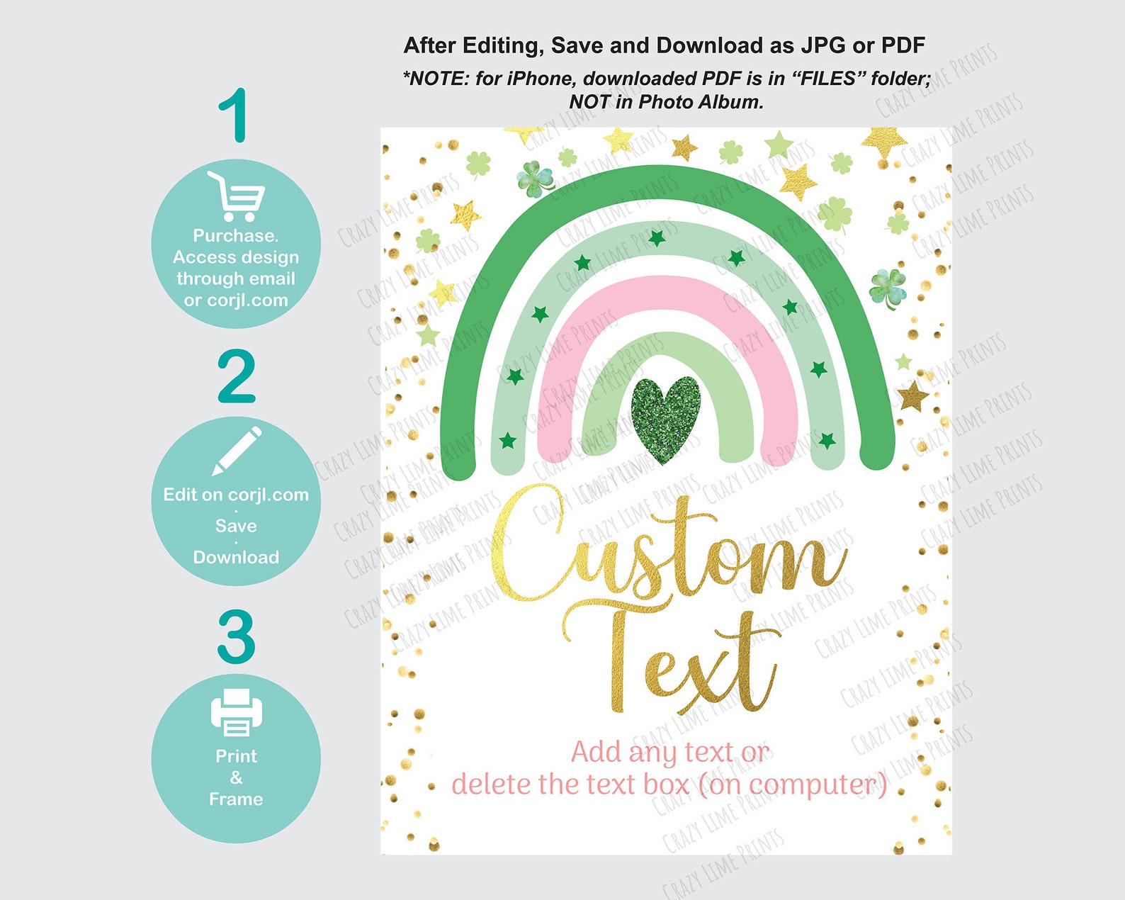 EDITABLE St Patrick's Day Custom Sign. Printable Girl - Etsy