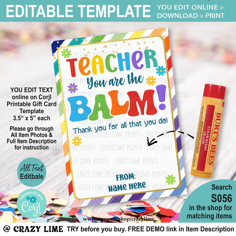 Chapstick Labels - Etsy