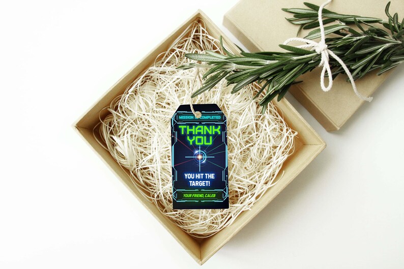 Laser Tag Party Favor Tag. Neon Blue Green Laser Tag Birthday - Etsy