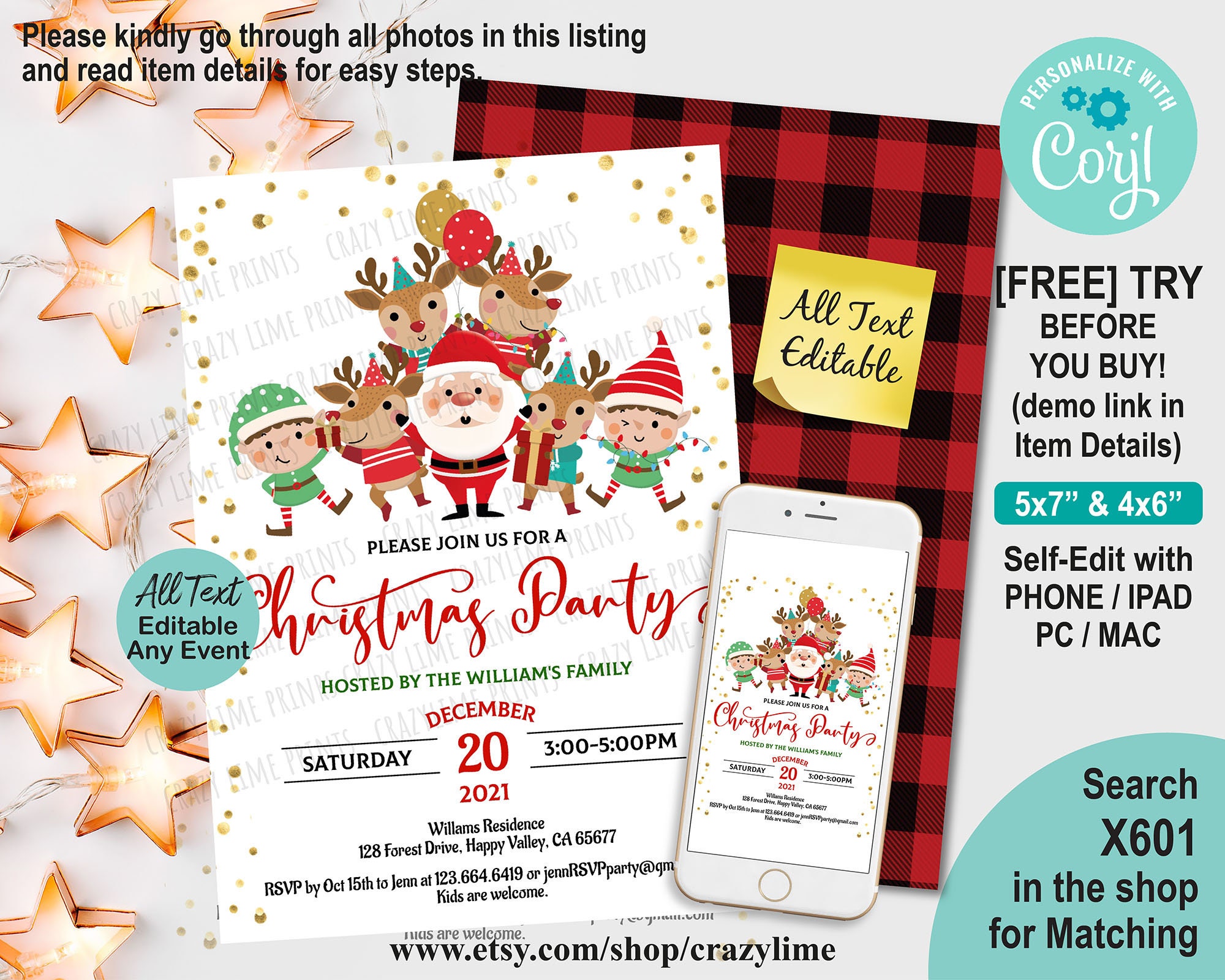 Kids Christmas Party Invitations Templates