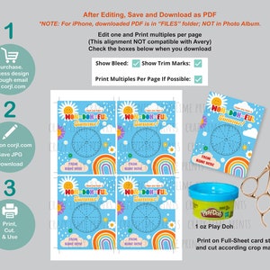 EDITABLE Summer Play Dough Gift Card. End of School Year Have Won-doh ...