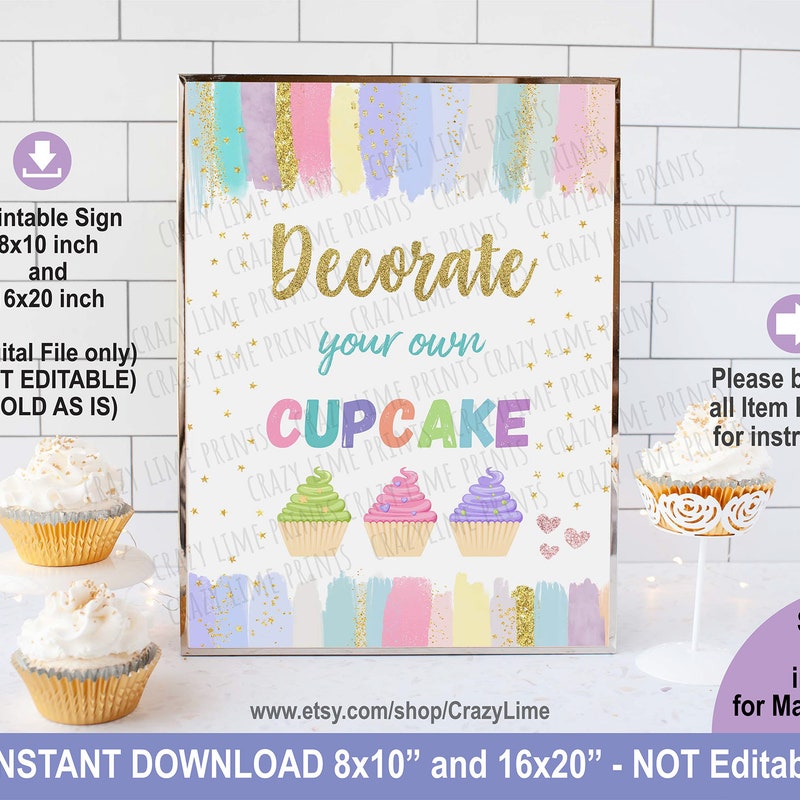 Cupcake Table Sign - Etsy