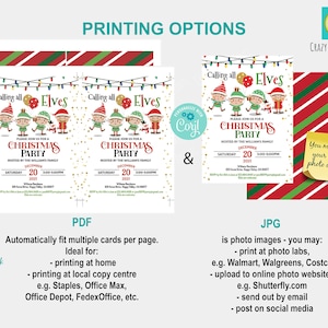 EDITABLE Elf Christmas Party Invitation EDITABLE Template. Cute Kids ...