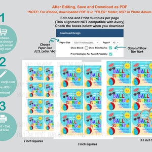 Beach Ball Gift Tag. Hope You Have A Ball This Summer Editable Template ...