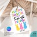 Editable Easter Gift Tag – Bunny Peeps, Canva Template (digital ...