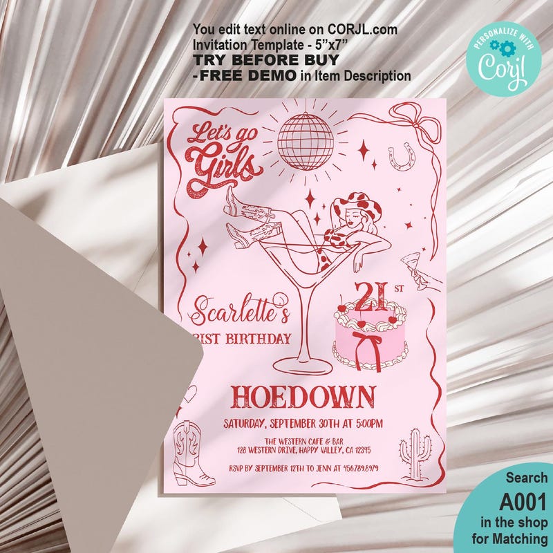 Western 21st Birthday Invitation - Etsy