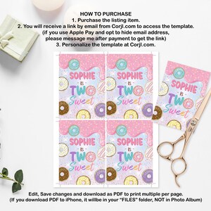 EDITABLE Donut Two Sweet 2nd Birthday Juice Pouch Label. Printable ...