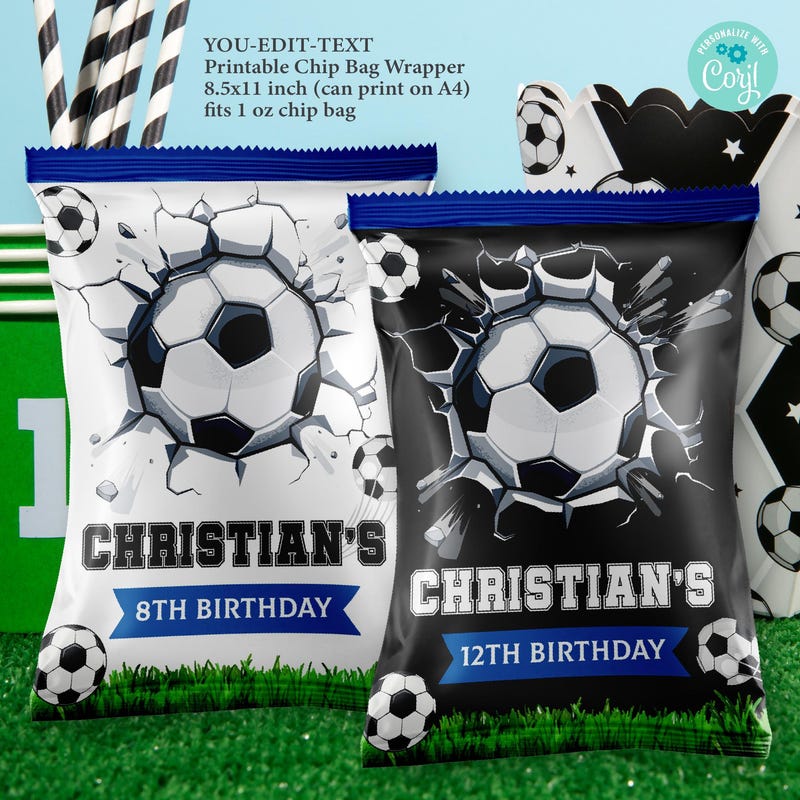 Soccer Chip Bag - Etsy
