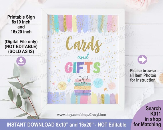 Pastel Girl Art Party Table Sign. Cards & Gifts. Painting Art - Etsy