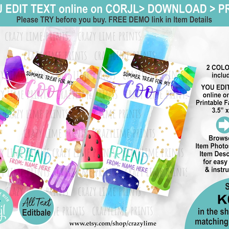 Popsicle Gift Tag - 60+ Gift Ideas for 2024