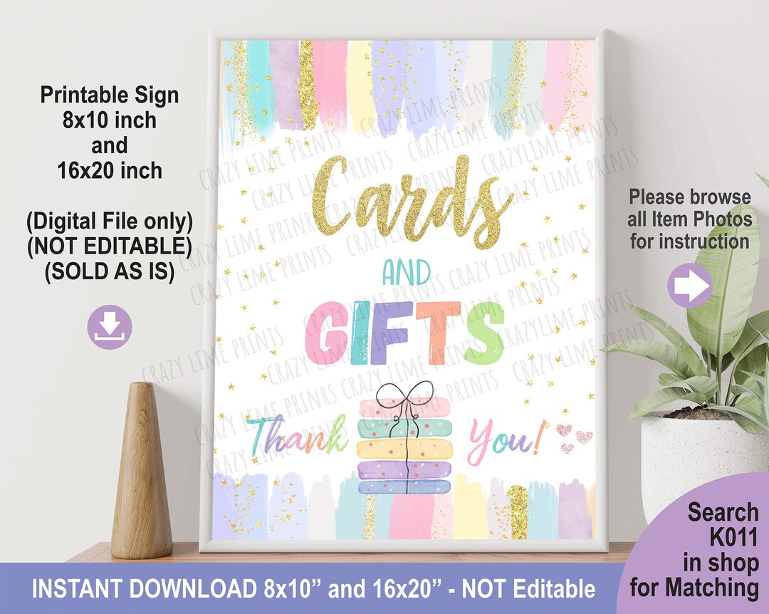 Pastel Girl Art Party Table Sign. Cards & Gifts. Painting Art Jamming ...