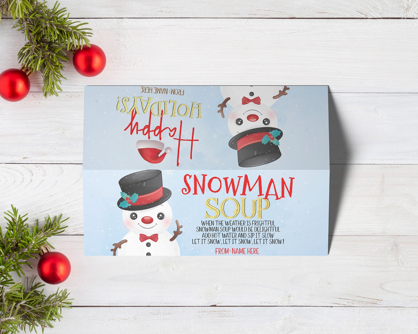 EDITABLE Snowman Soup Treat Bag Topper. Printable Kids Christmas Party ...