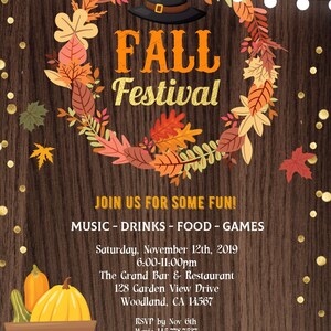 Fall Festival Invitation. EDITABLE Invite Flyer Template. - Etsy