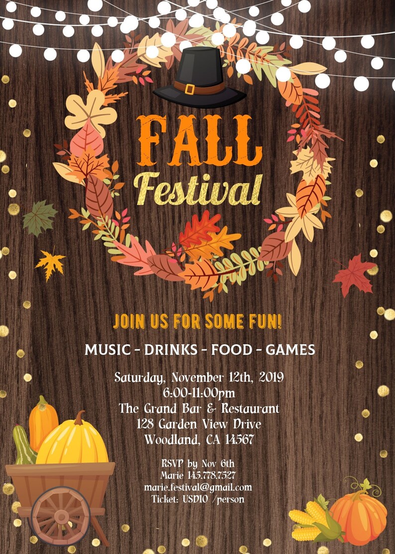 Fall Festival Invitation. EDITABLE Invite Flyer Template. - Etsy