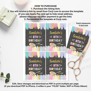 EDITABLE Pastel Art Party Birthday Juice Pouch Label. Printable Kid ...