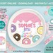 Editable Donut Birthday Party Plate Label Template. Printable Doughnut ...