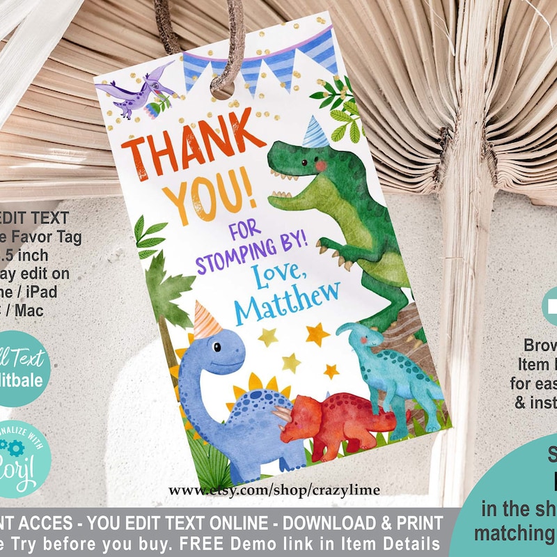 Dinosaur Goodie Bags - Etsy