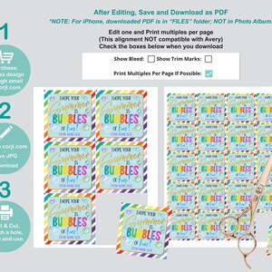 End of School Year Bubble Wand Gift Tag Editable Template. I Hope Your ...