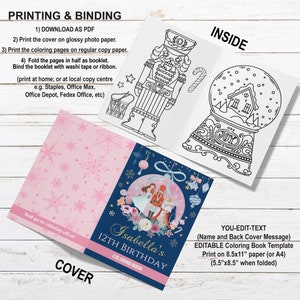 EDITABLE Nutcracker Coloring Activity Book. Christmas Ballet Girl ...