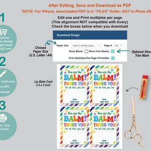 You're the Balm Gift Card. Teacher Appreciation Lip Balm Thank You Gift ...