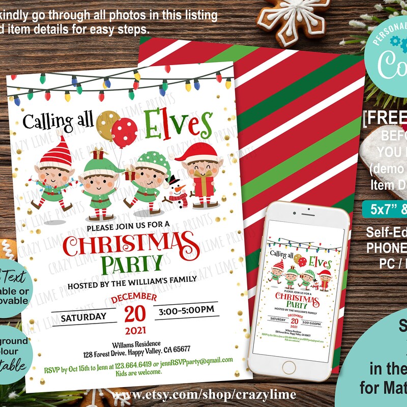 Elf Invitation - Etsy