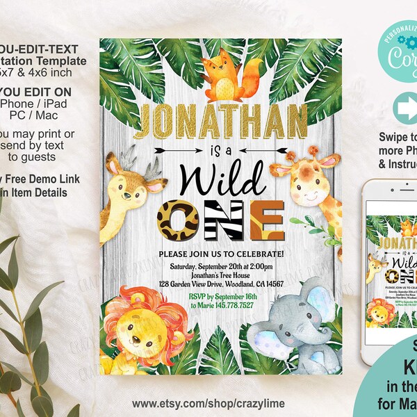 Wild One Printables - Etsy