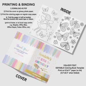 EDITABLE Pastel Art Party Coloring Book. 8.5 X 11 Inch (5.5 X 8.5 Inch ...