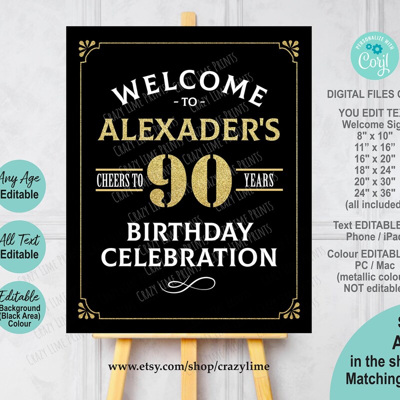 90th Birthday Poster - Etsy