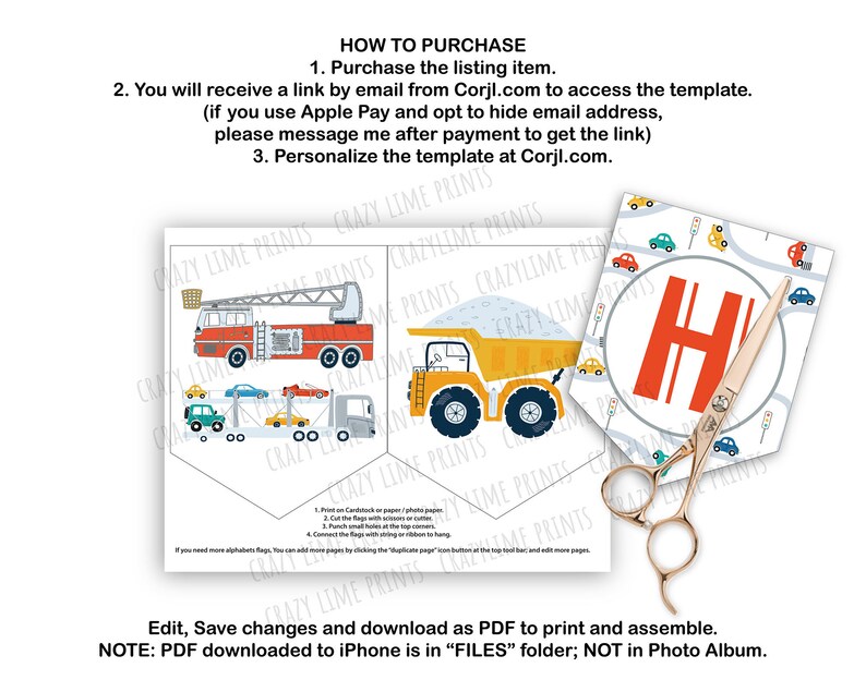 EDITABLE Transportation Happy Birthday Party Banner. Kid Boy - Etsy