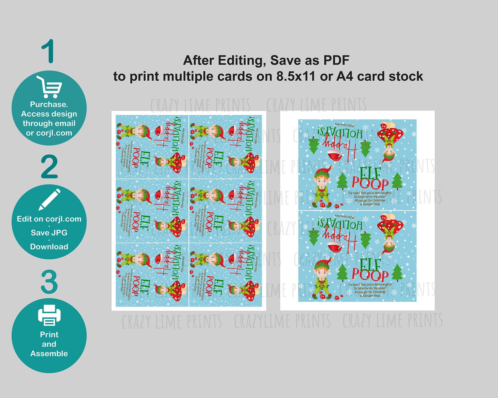 EDITABLE Elf Poop Candy Bag Topper. Printable Kids Christmas | Etsy