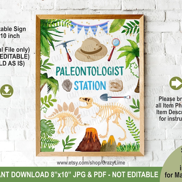 Paleontologist Party Printable - Etsy