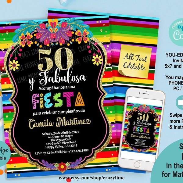 Spanish Mexican Party Invitation - Etsy