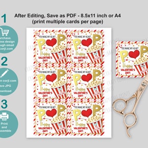 EDITABLE Valentine Popcorn Tag. You Make Me Pop Printable Favor Tag ...