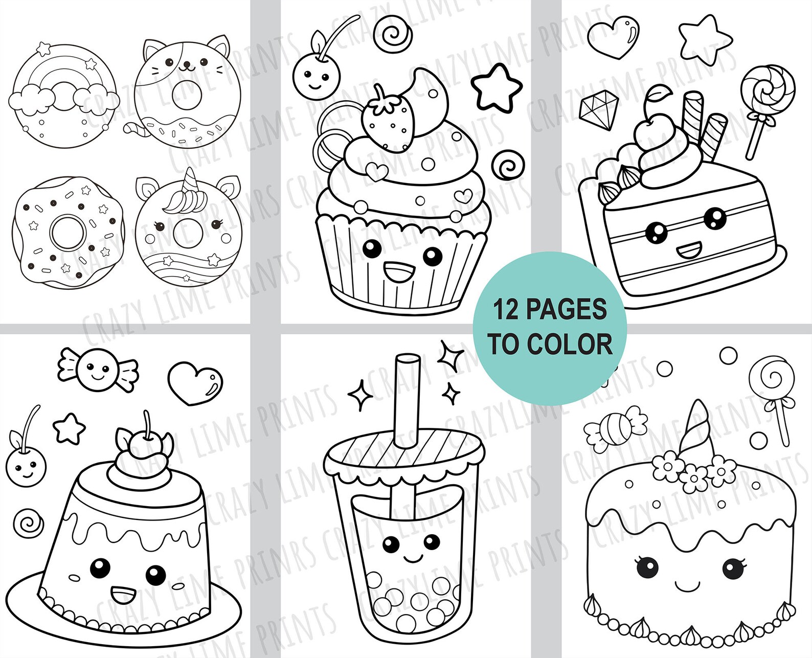 EDITABLE Donut Sweet One Coloring Pages. 8.5x11 Inch Prints - Etsy
