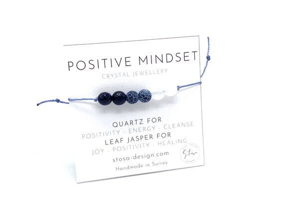 Crystal Bracelet Positive Mindset Bracelet Positivity Bracelet Quartz Agate Jasper Bracelet Natural Crystal Healing Bracelet