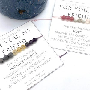 Friendship Crystal Bracelet Love and Friendship Friendship Card ...