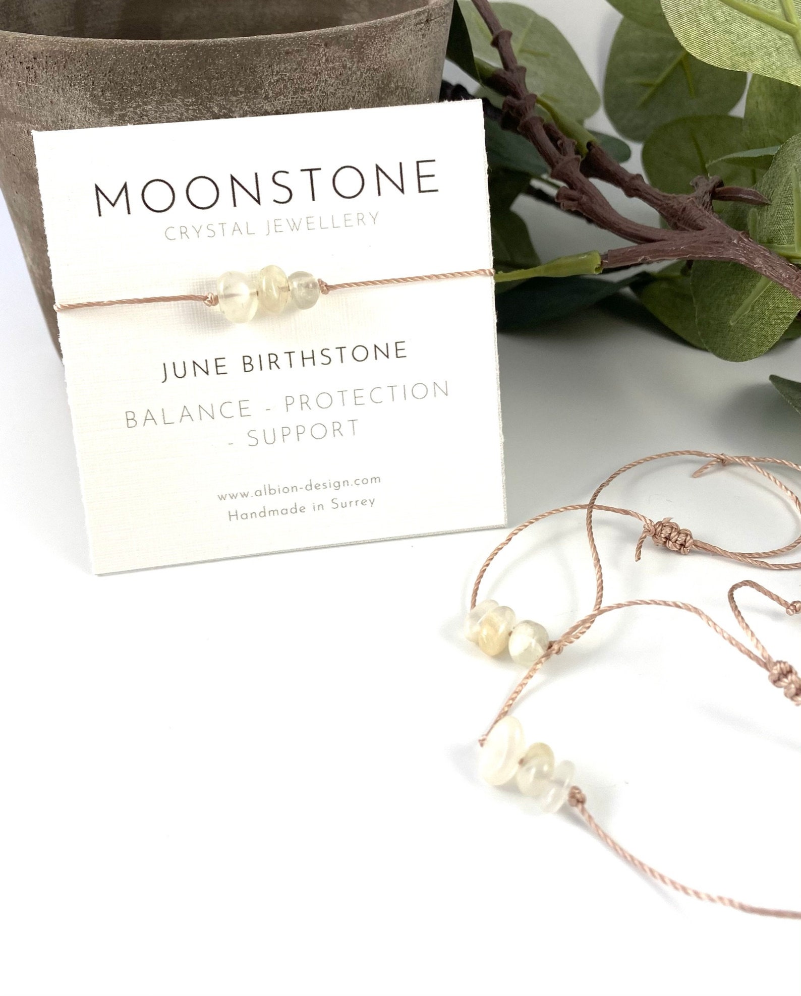 Moonstone June Birth Stone Crystal Bracelet Moonstone - Etsy UK