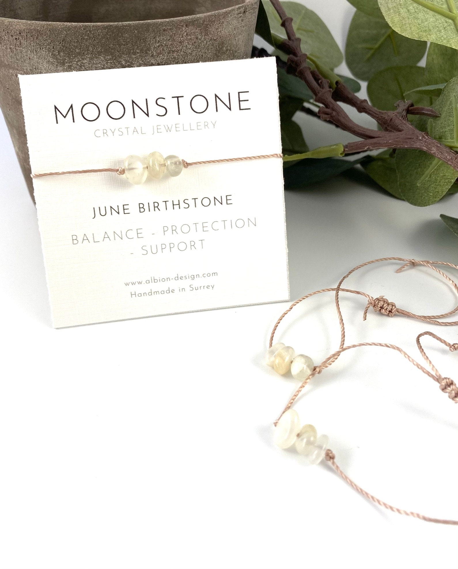 Moonstone June Birth Stone Crystal Bracelet Moonstone - Etsy UK