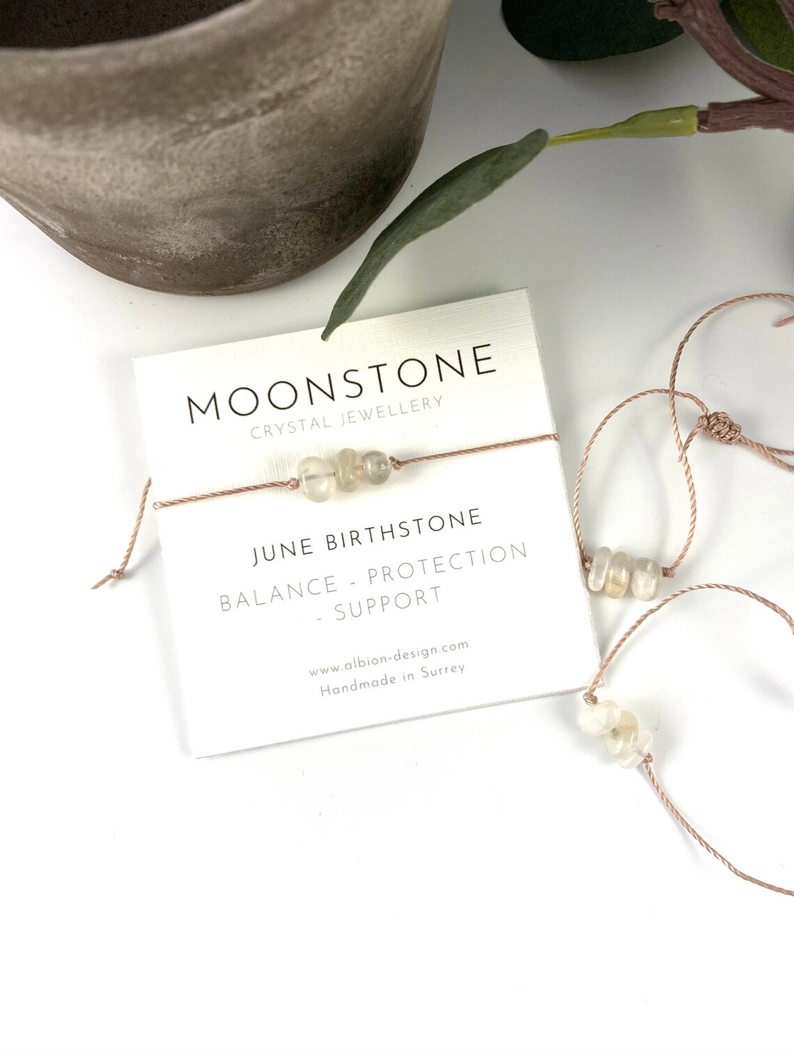 Moonstone June Birth Stone Crystal Bracelet Moonstone - Etsy UK