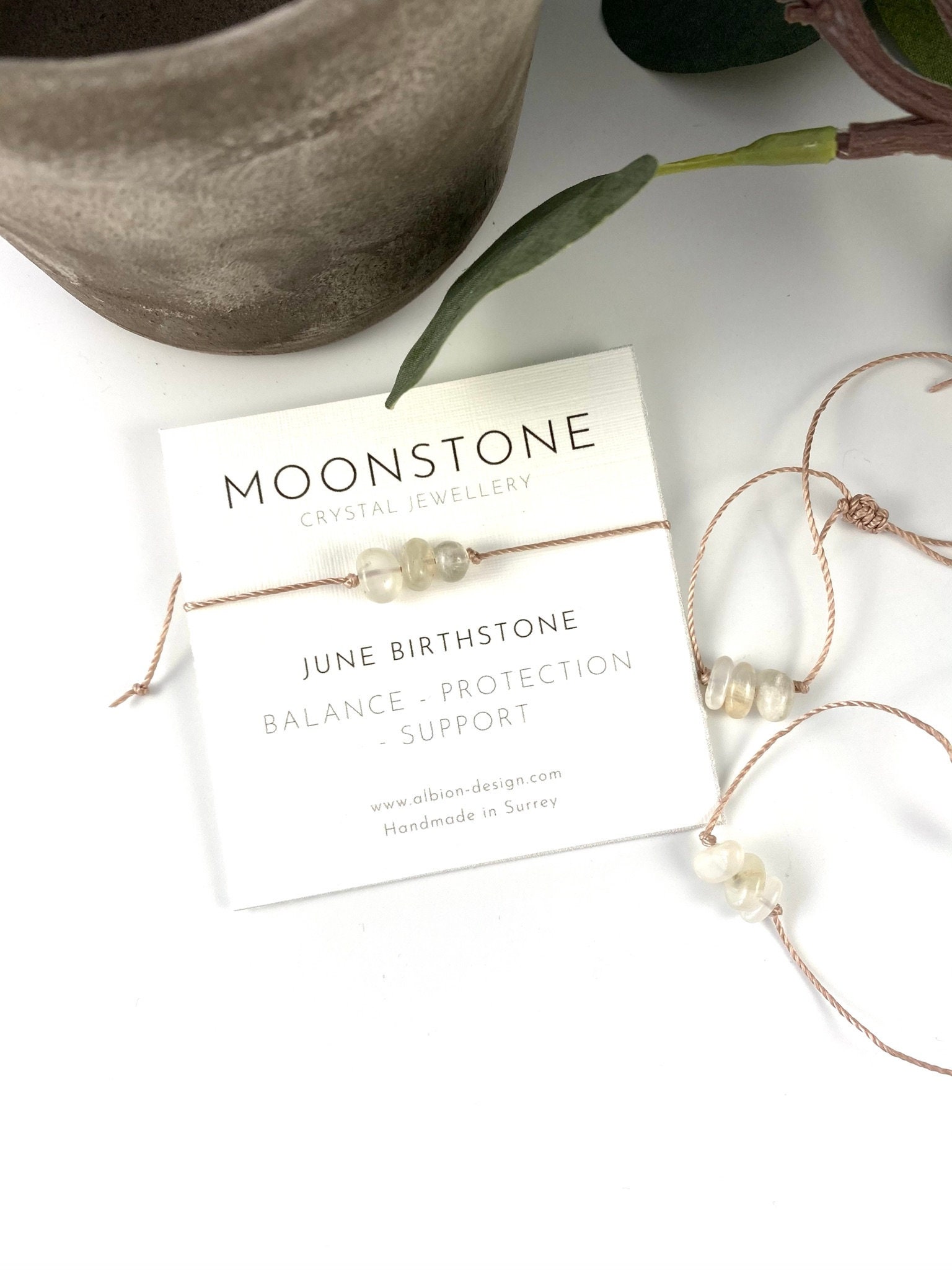 Moonstone June Birth Stone Crystal Bracelet Moonstone - Etsy UK