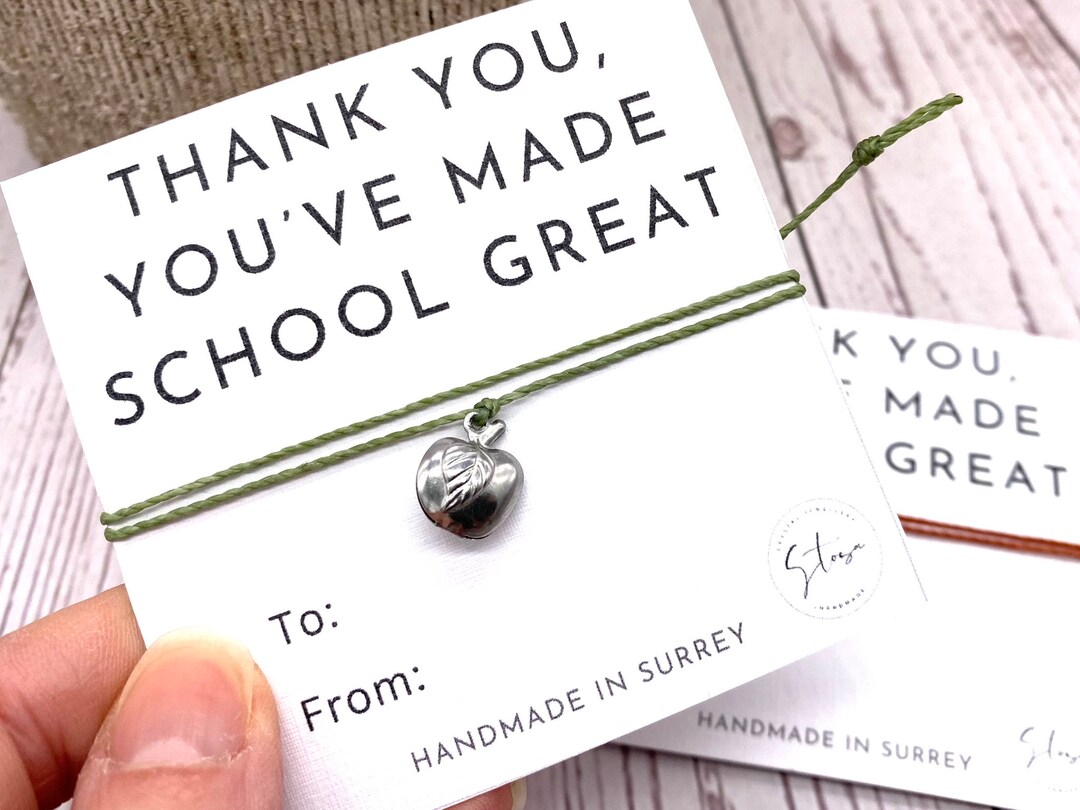 Teacher Gift Bracelet Thank You Teacher Present Apple Teacher Gift ...