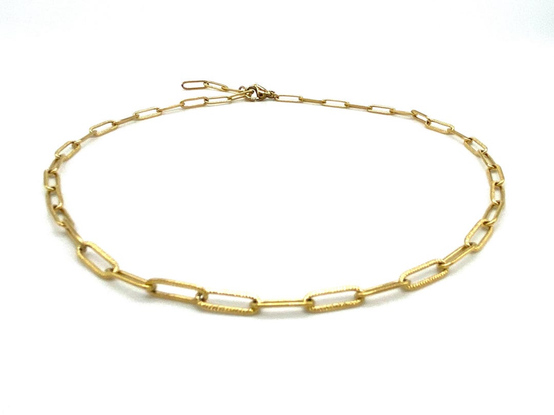 Paper Chain Gold Necklace, Anti-tarnish, Waterproof Necklace, Wear as ...