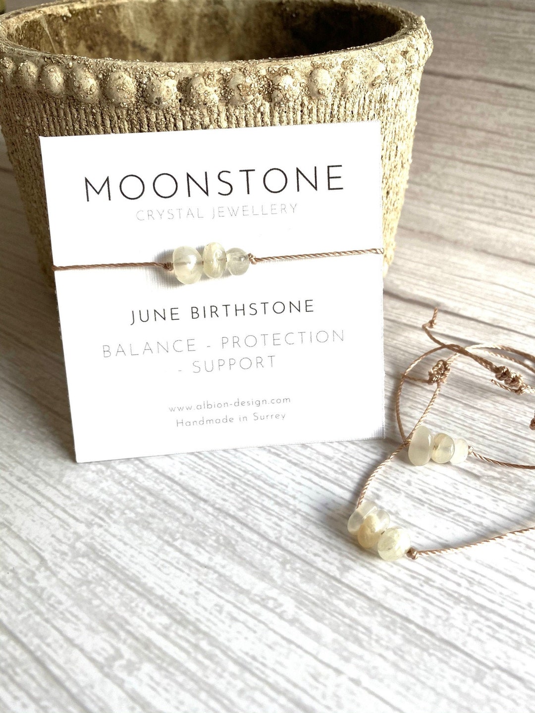 Moonstone - June Birth Stone - Crystal Bracelet - Moonstone Bracelet ...