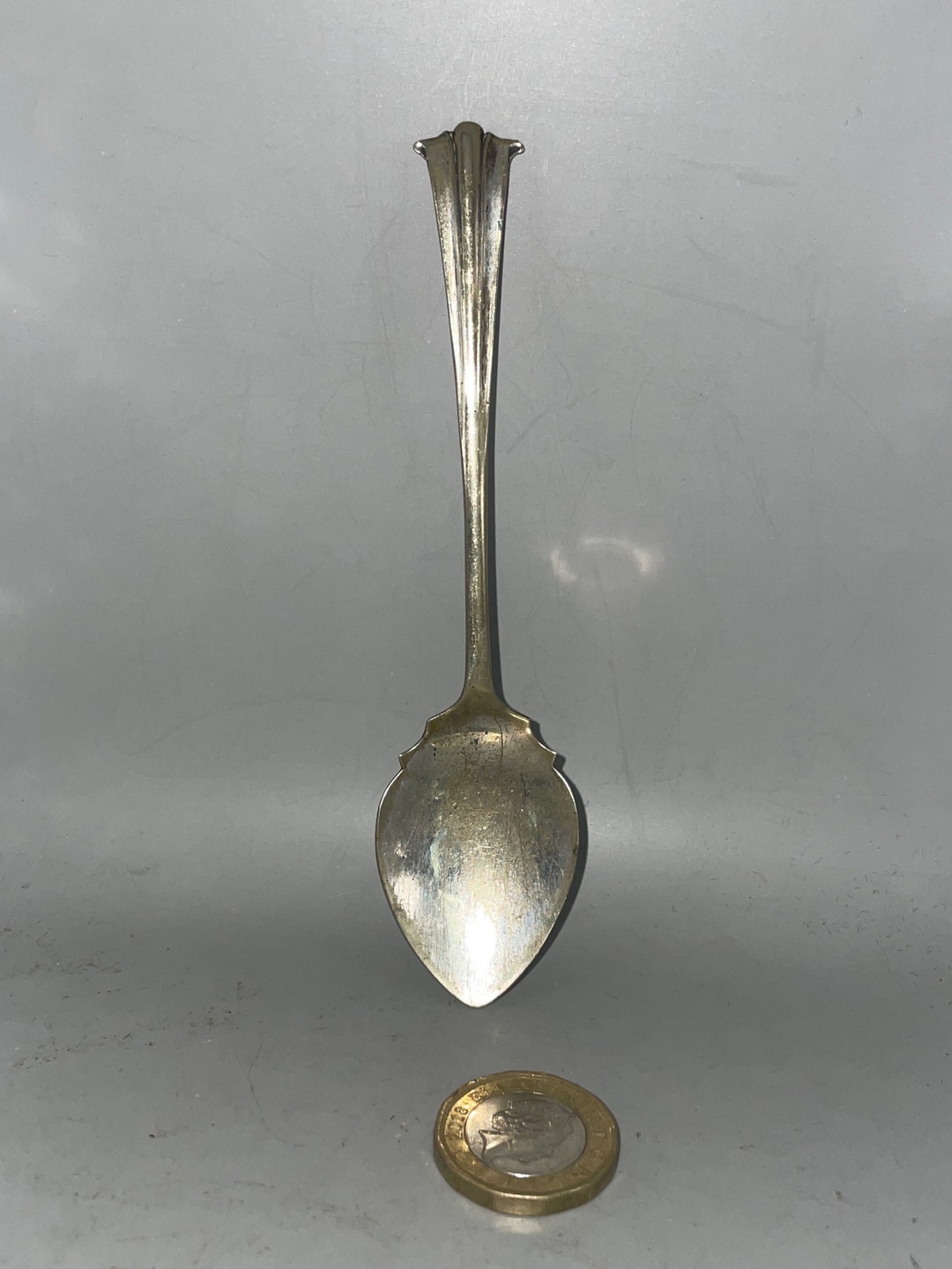 Victorian Silver Plated Tea Spoon , Ribbed Handle ,shield Shaped,marked ...
