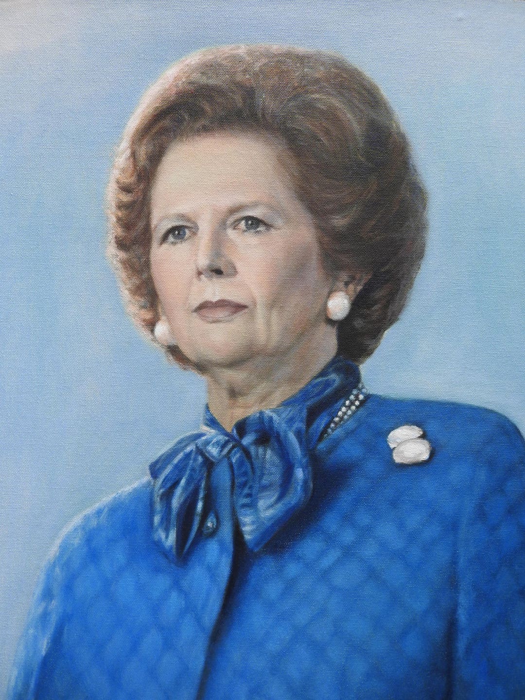 Portrait of Margaret Thatcher by T.wilson (original Sold ) Oil on ...