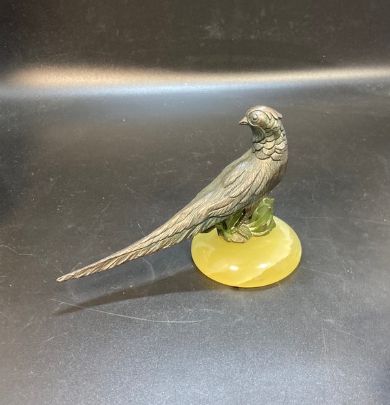 Vintage Bronze Hand Cold Painted Bird bronze Figure of a - Etsy