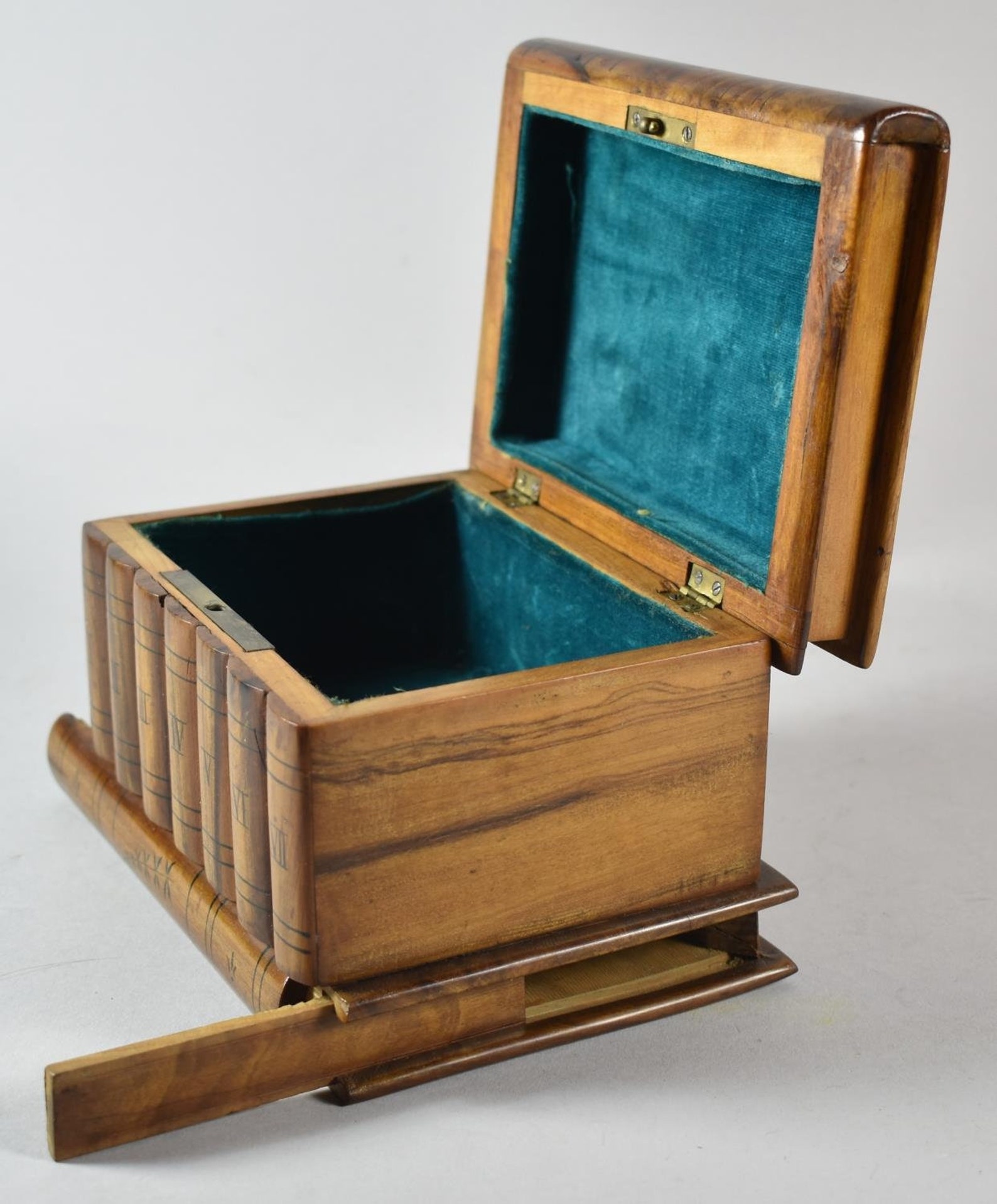 An Italian Sorrento Puzzle Jewellery Box in the Form of Pile of Books ...