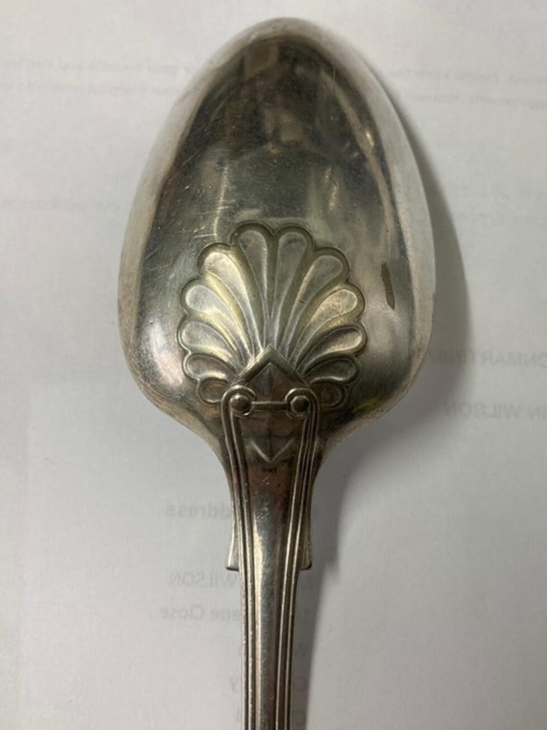 Vintage ,white Metal,massive Marked Extra Large Table Spoon With Queen ...